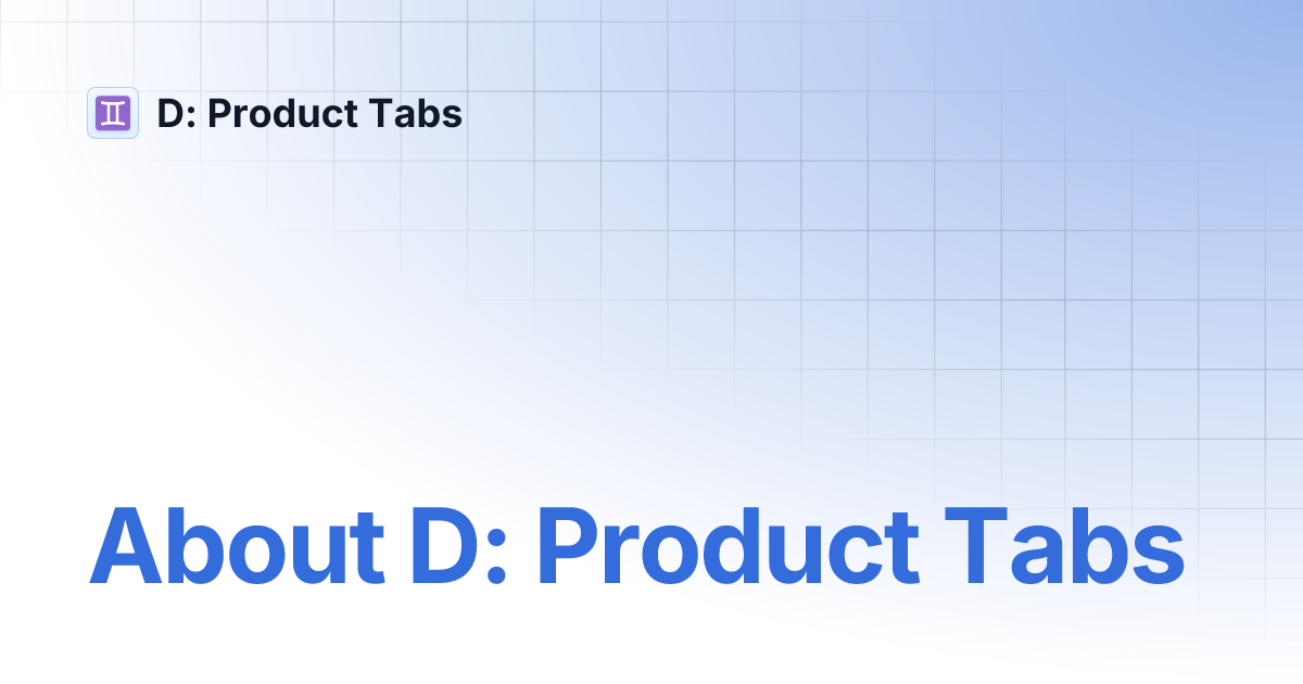 About D: Product Tabs | D: Product Tabs